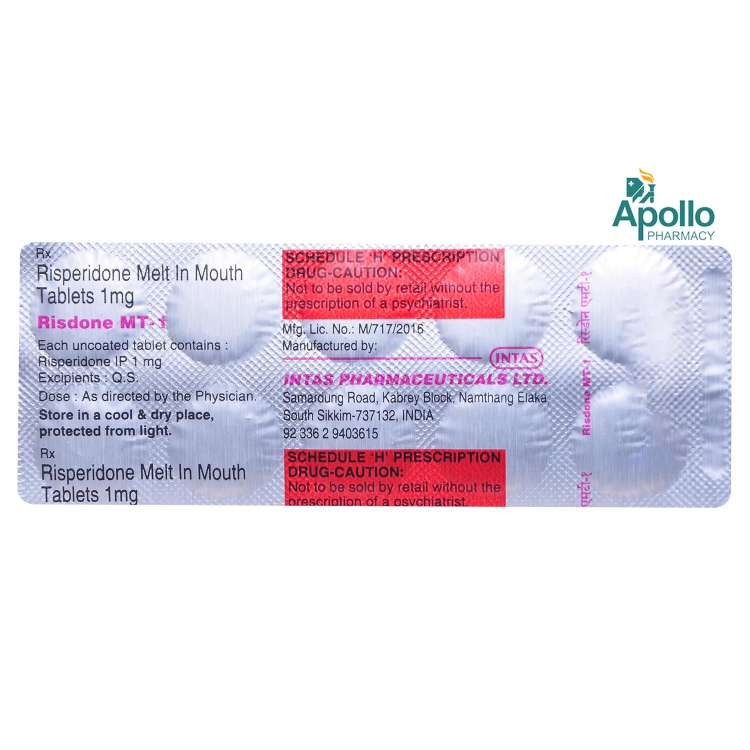 RISDONE MT 1MG TABLET Price, Uses, Side Effects, Composition - Apollo ...