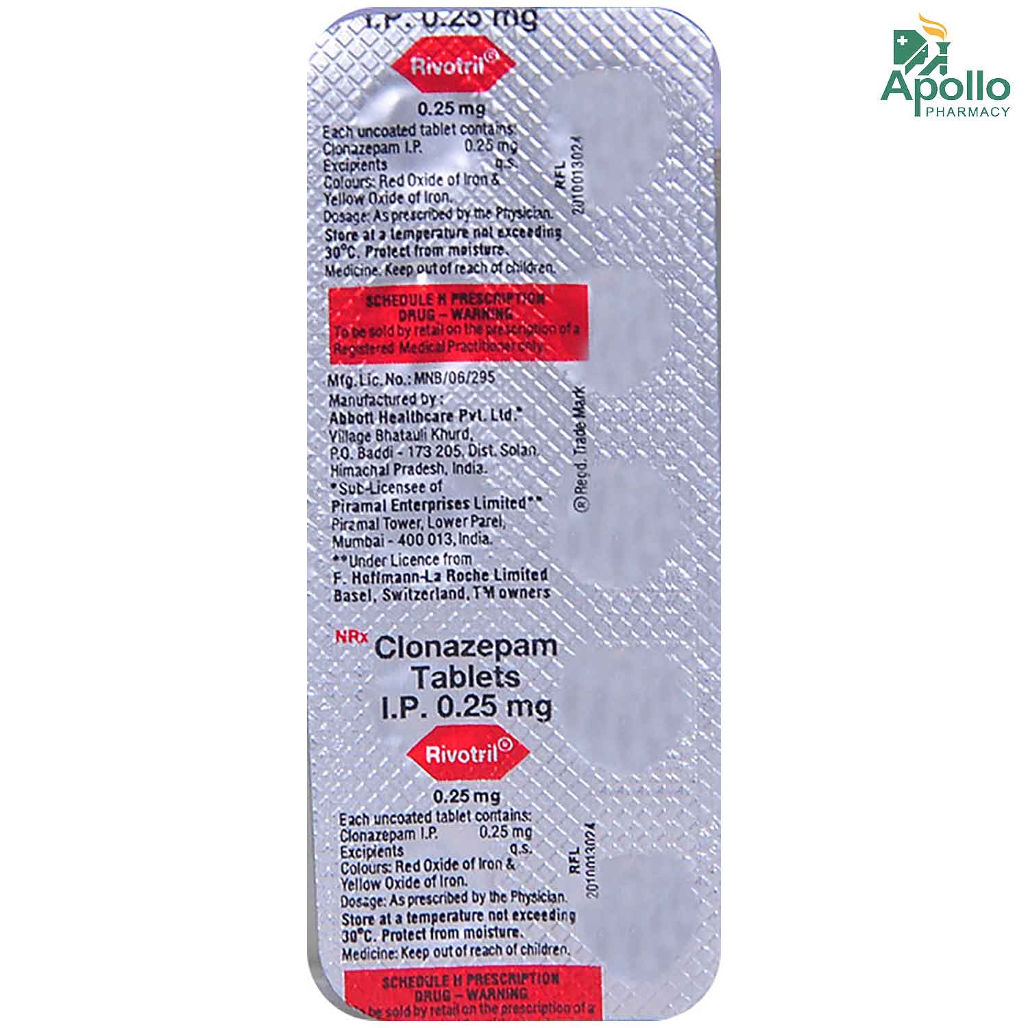 Rivotril 0.25 mg Tablet 10's Price, Uses, Side Effects, Composition ...