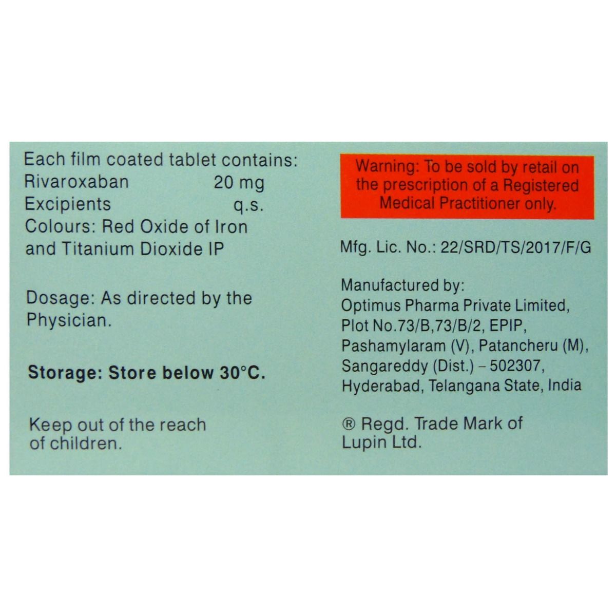 Rivaban 20 Tablet 14's Price, Uses, Side Effects, Composition - Apollo ...