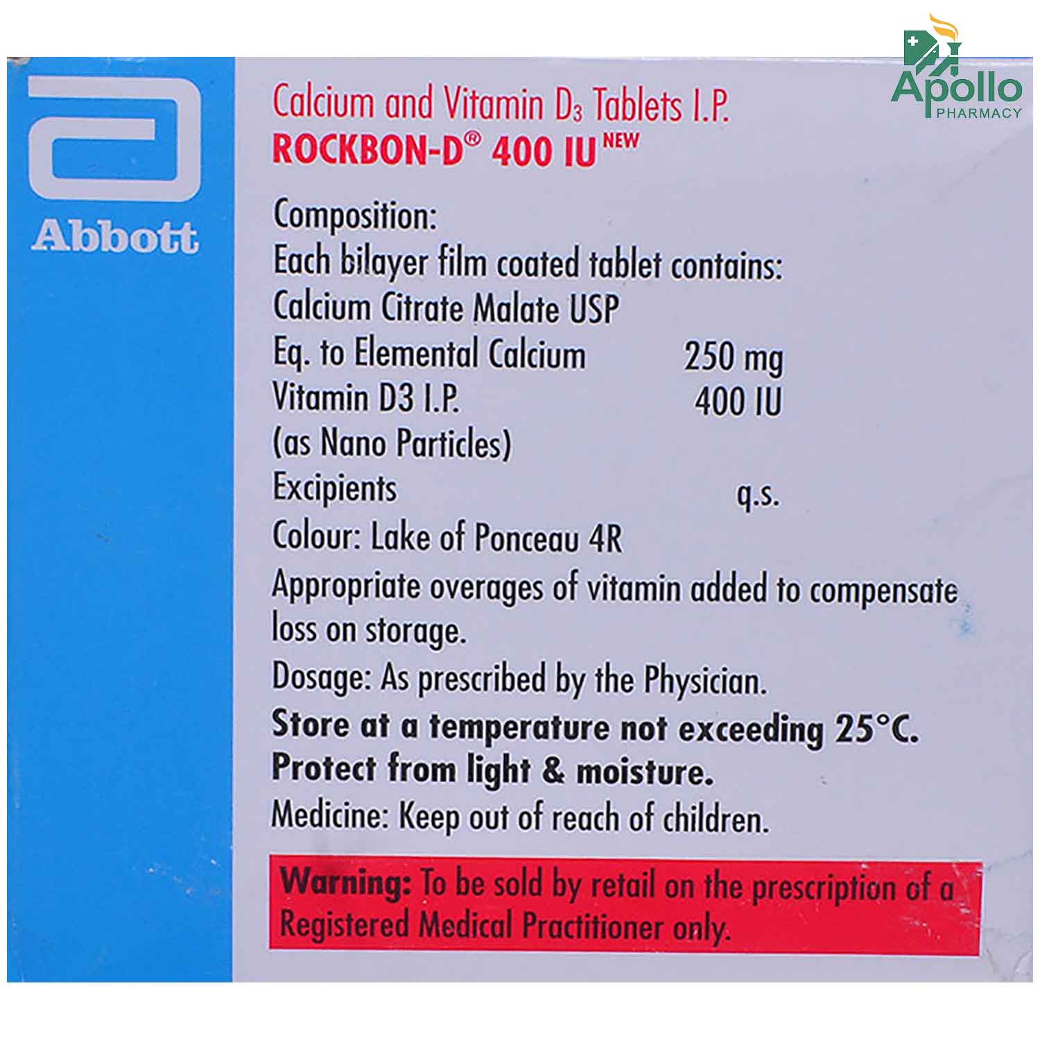 Rockbon D 400IU Tablet 15's Price, Uses, Side Effects, Composition ...
