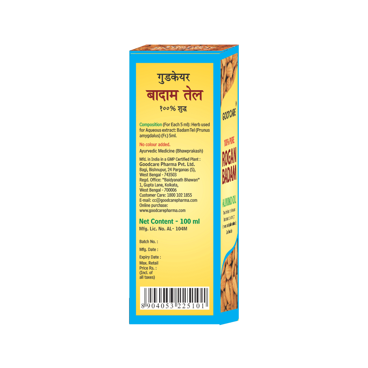 Baidyanath Good Care 100% Pure Rogan Badam Oil, 100 ml Price, Uses, Side Effects, Composition ...