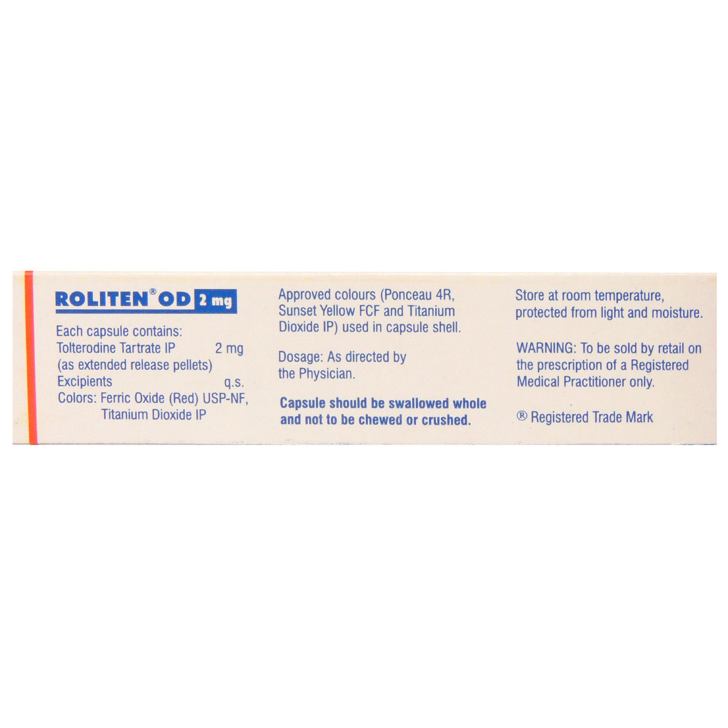 Roliten OD 2mg Capsule 10's Price, Uses, Side Effects, Composition - Apollo Pharmacy