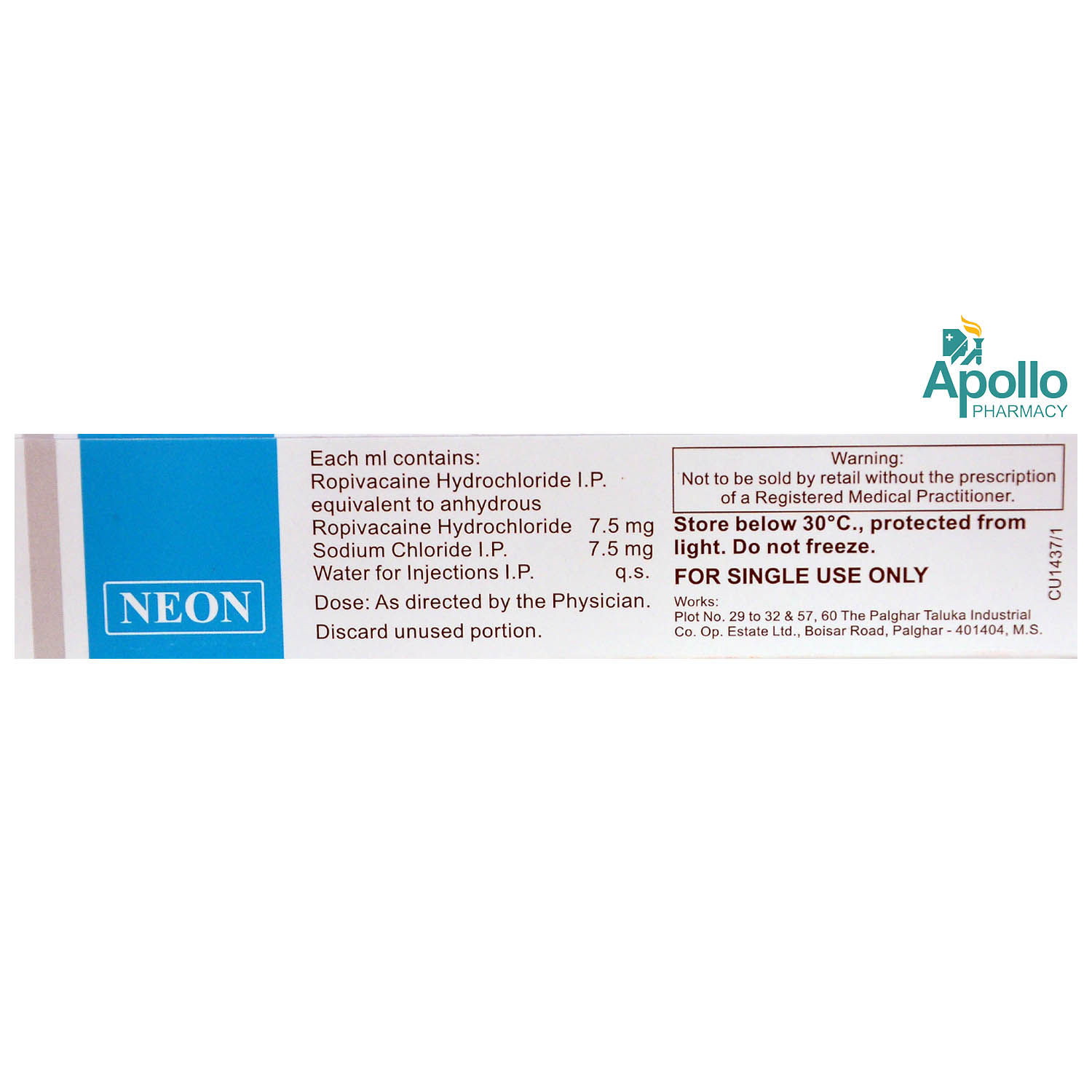 ROPIN 0.75% INJECTION 20ML Price, Uses, Side Effects, Composition ...