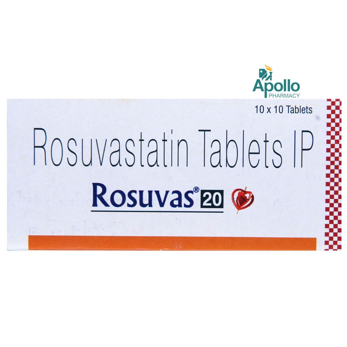 Rosuvas 20 Tablet 10's Price, Uses, Side Effects, Composition - Apollo ...