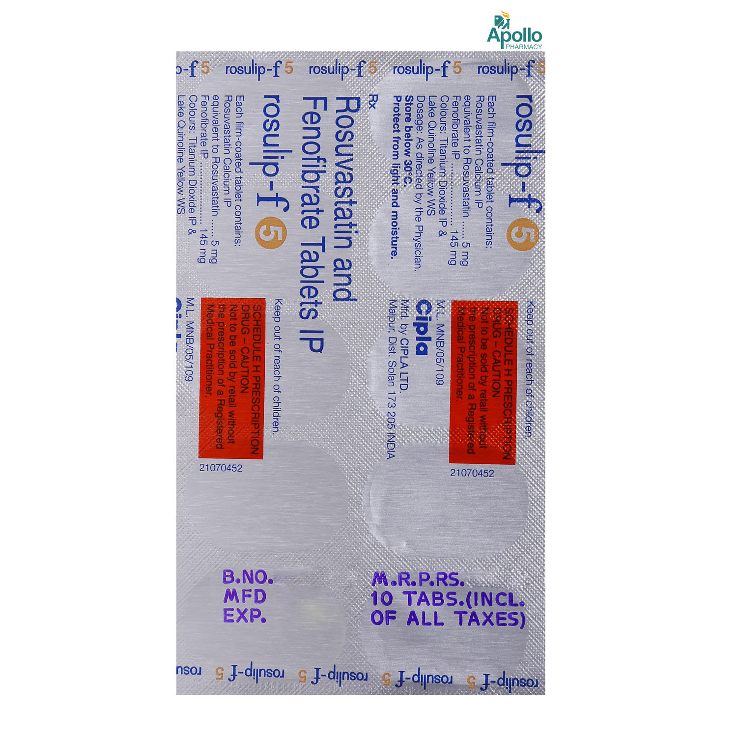 Rosulip-F Tablet 10's Price, Uses, Side Effects, Composition - Apollo ...