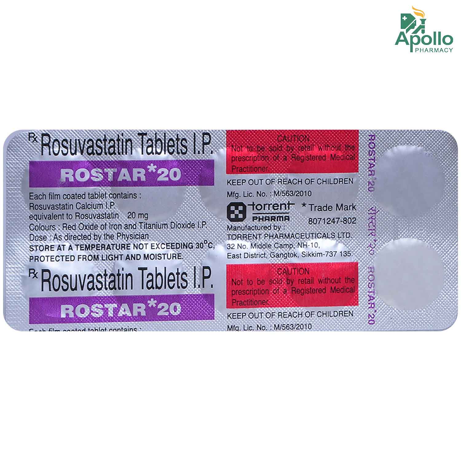 ROSTAR 20MG TABLET Price, Uses, Side Effects, Composition - Apollo Pharmacy