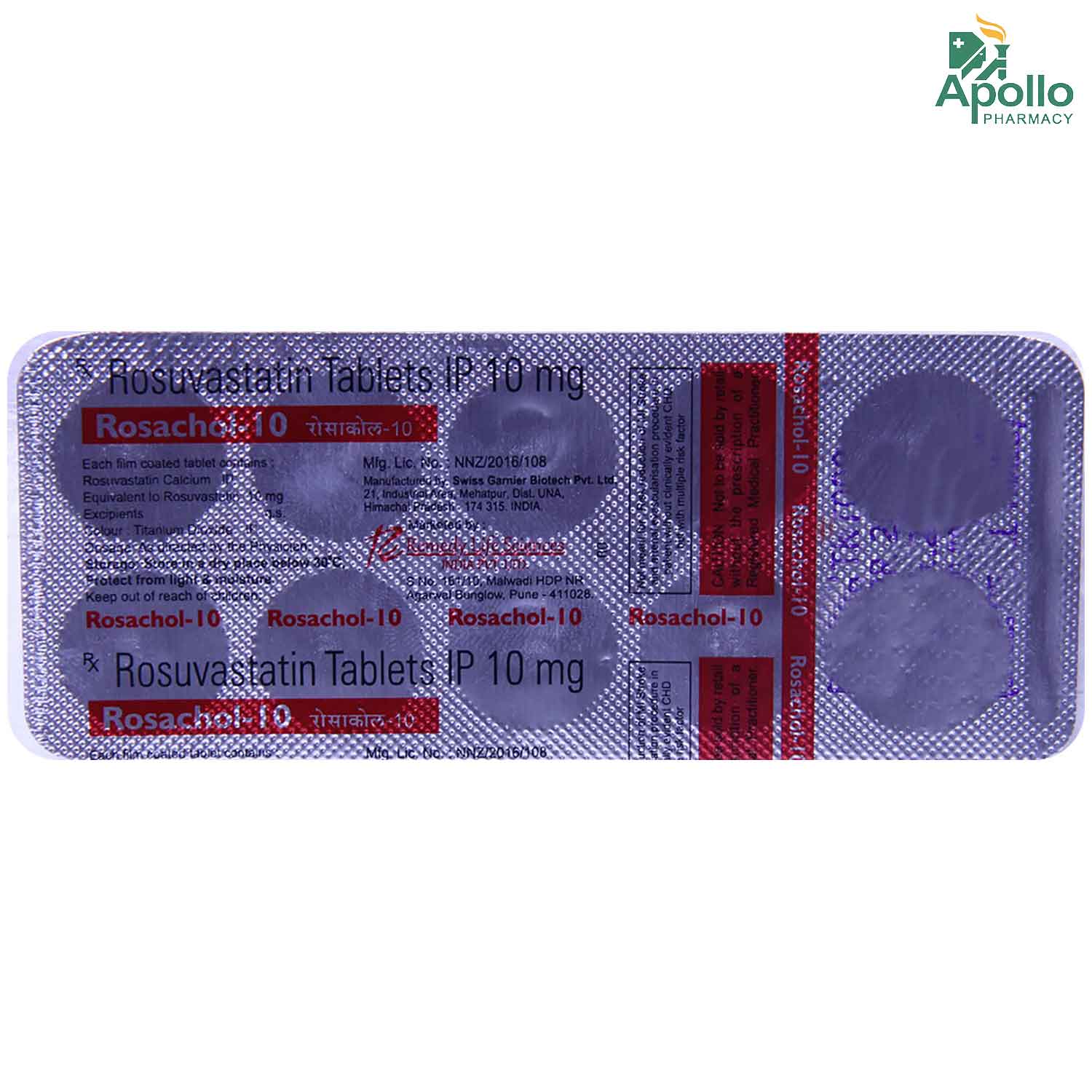 Rosachol 10 Tablet 10's Price, Uses, Side Effects, Composition - Apollo ...