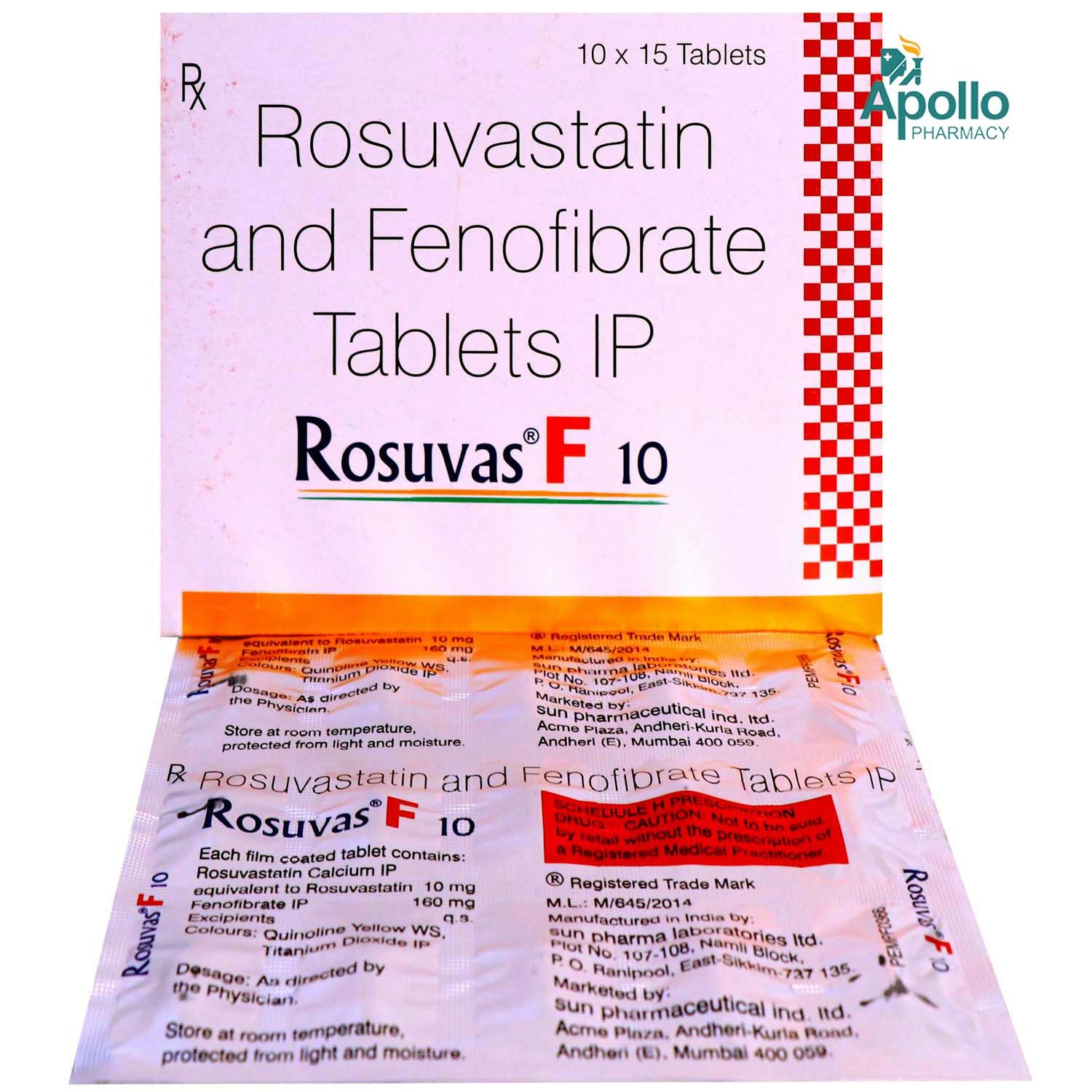Rosuvas F 10 Tablet 15's Price, Uses, Side Effects, Composition ...