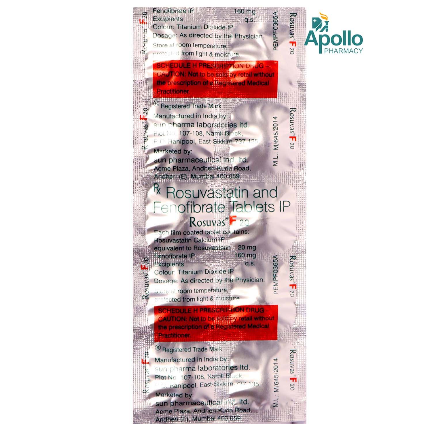 Rosuvas F 20 Tablet 10's Price, Uses, Side Effects, Composition ...
