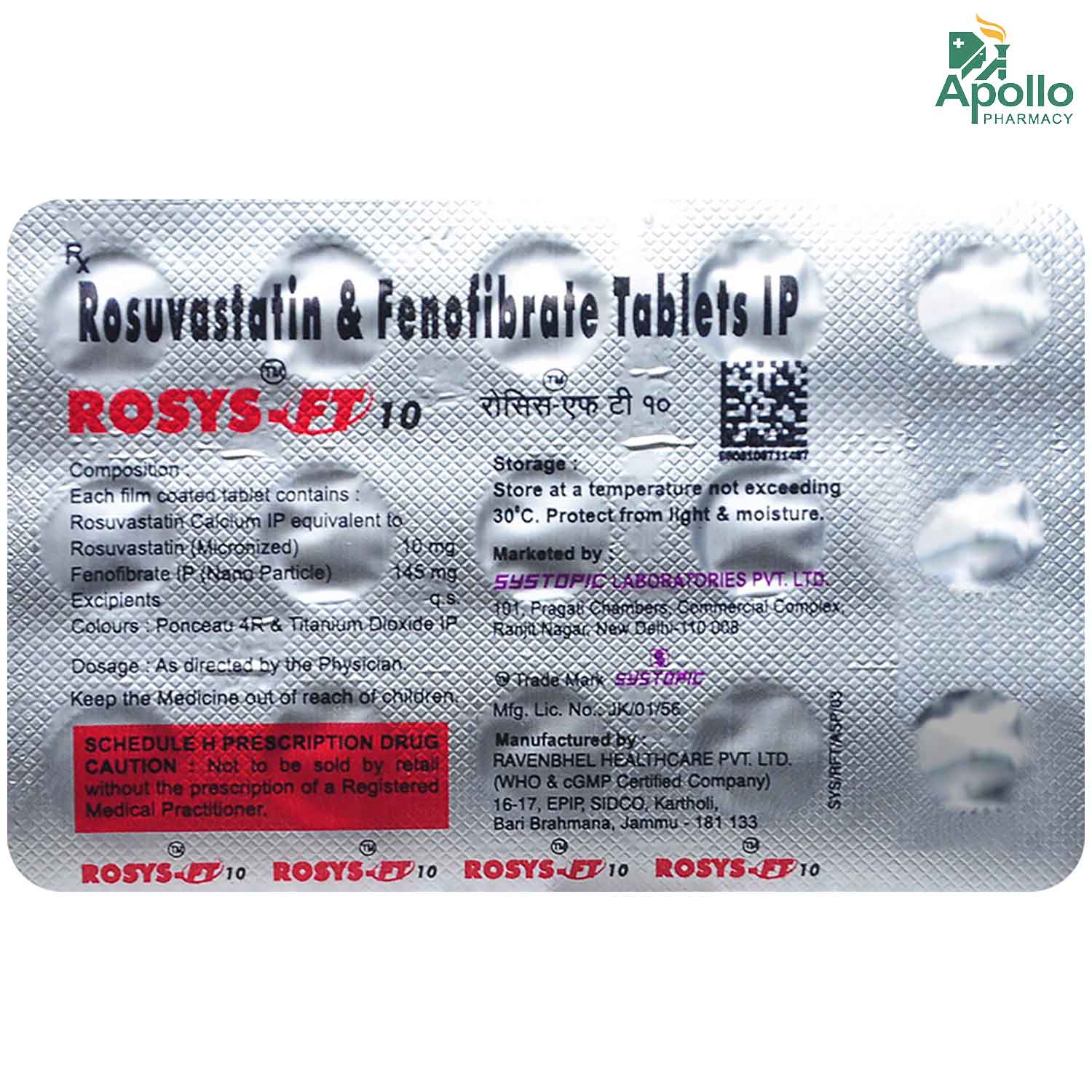 Rosys FT 10 Tablet 15's Price, Uses, Side Effects, Composition - Apollo ...