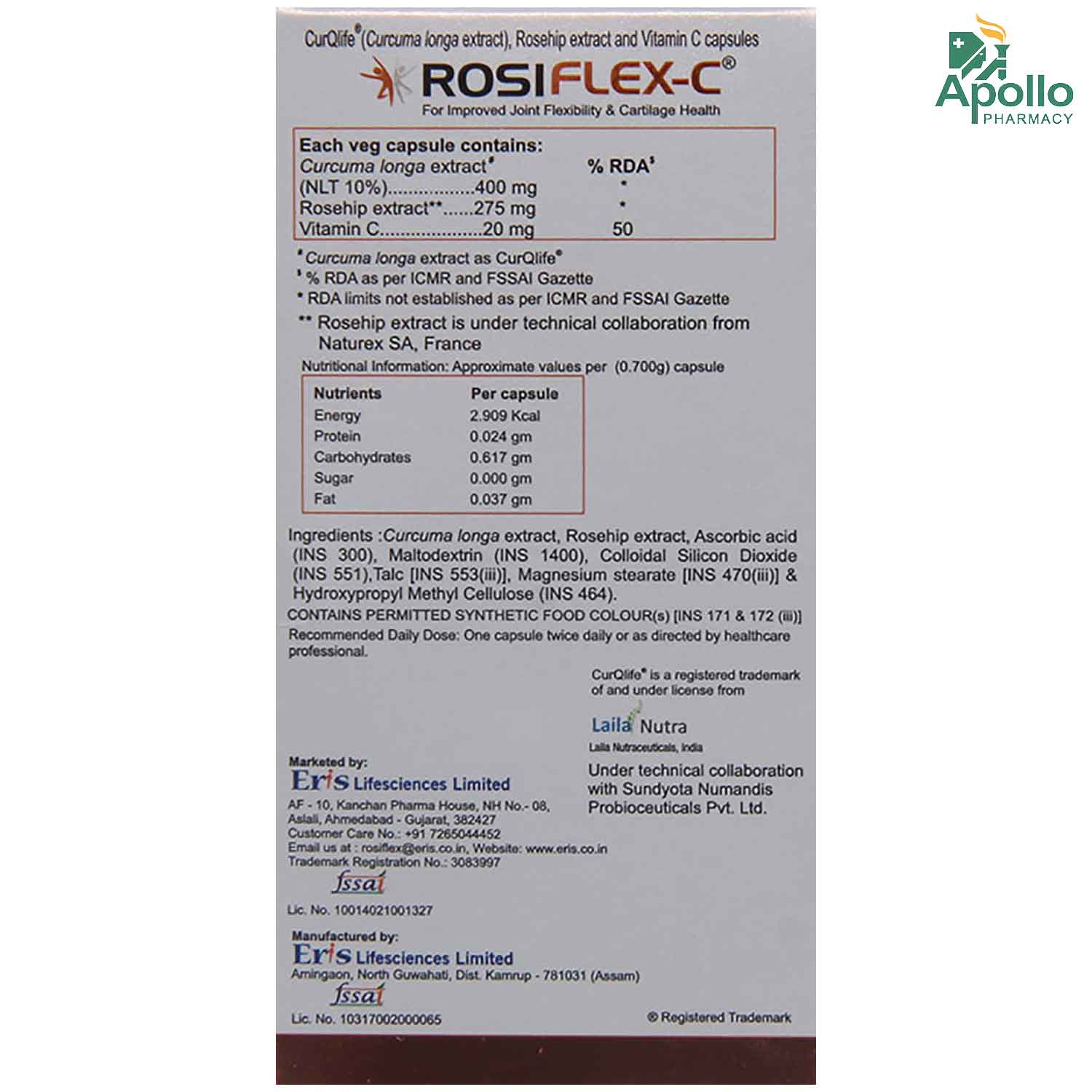 Rosiflex-C Capsule 20's Price, Uses, Side Effects, Composition - Apollo ...