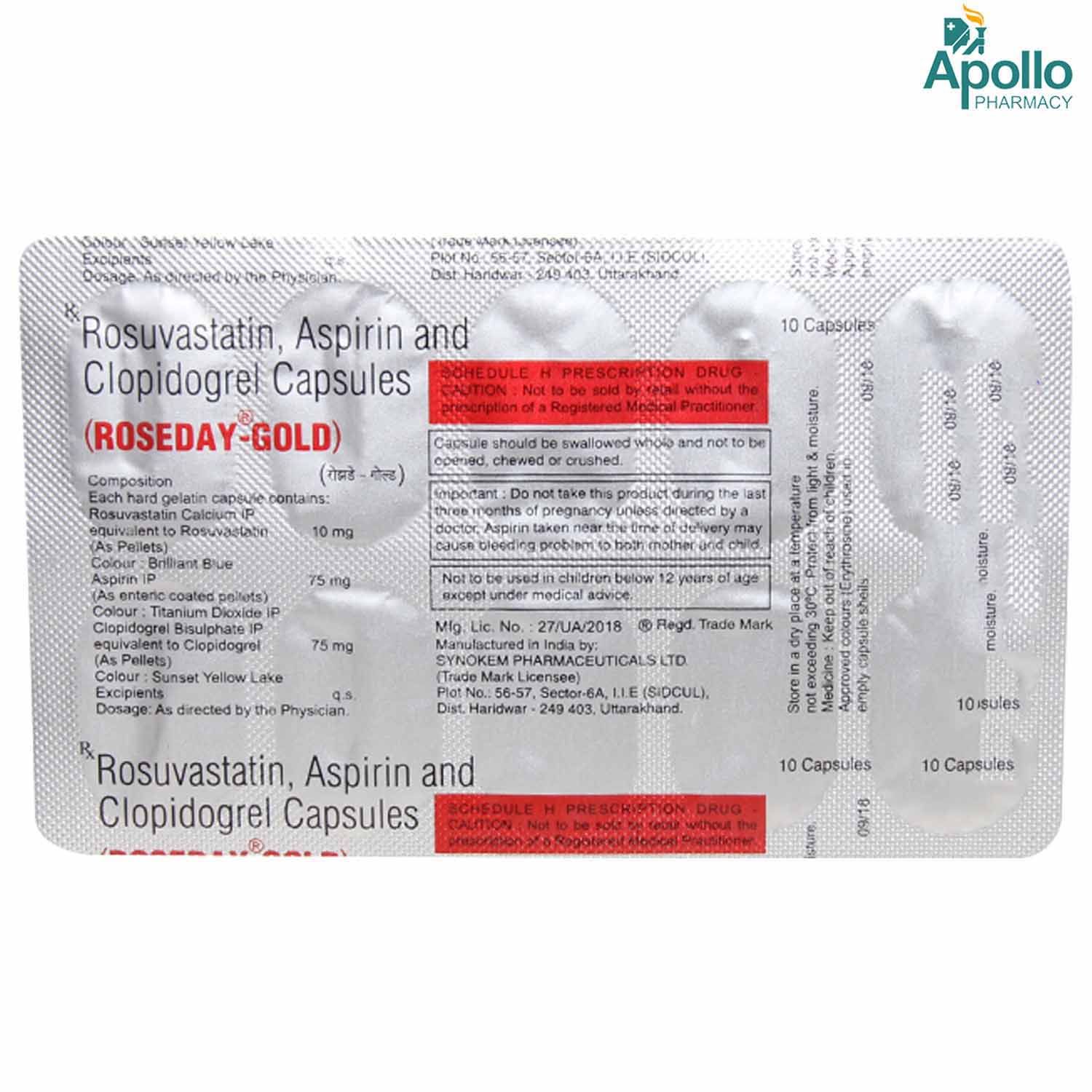 Roseday-Gold Capsule 10's Price, Uses, Side Effects, Composition ...