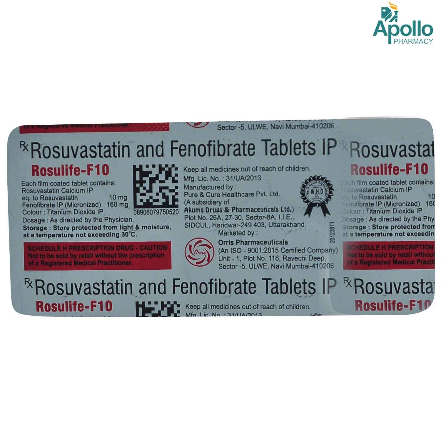 ROSULIFE F10 TABLET 10'S Price, Uses, Side Effects, Composition ...