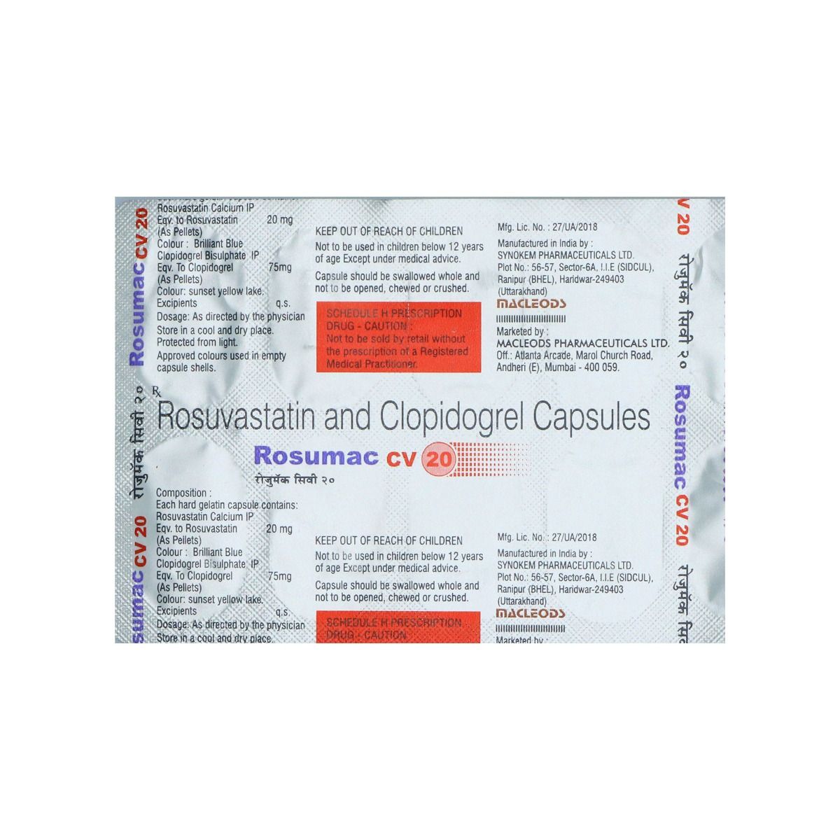 Rosumac CV 20 Capsule 10's Price, Uses, Side Effects, Composition ...