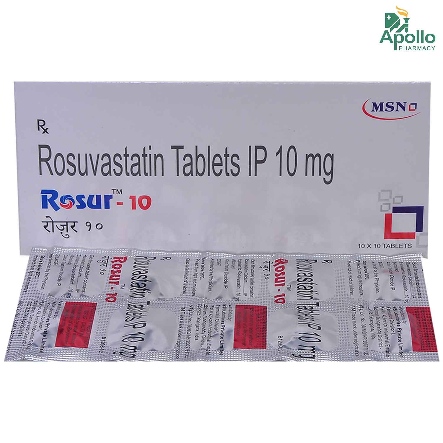 Rosur-10 Tablet 10's Price, Uses, Side Effects, Composition - Apollo ...