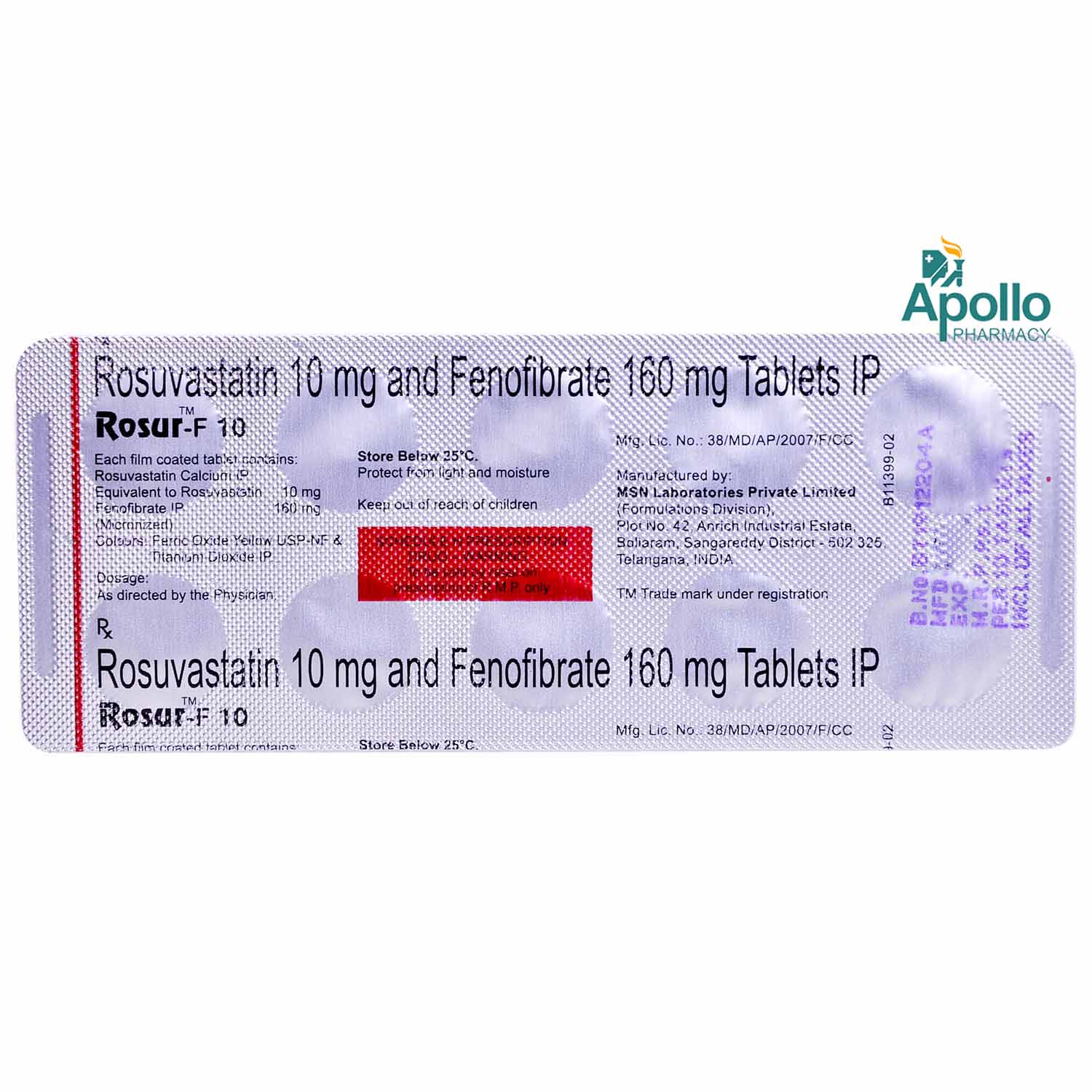 Rosur-F 10 Tablet 10's Price, Uses, Side Effects, Composition - Apollo ...