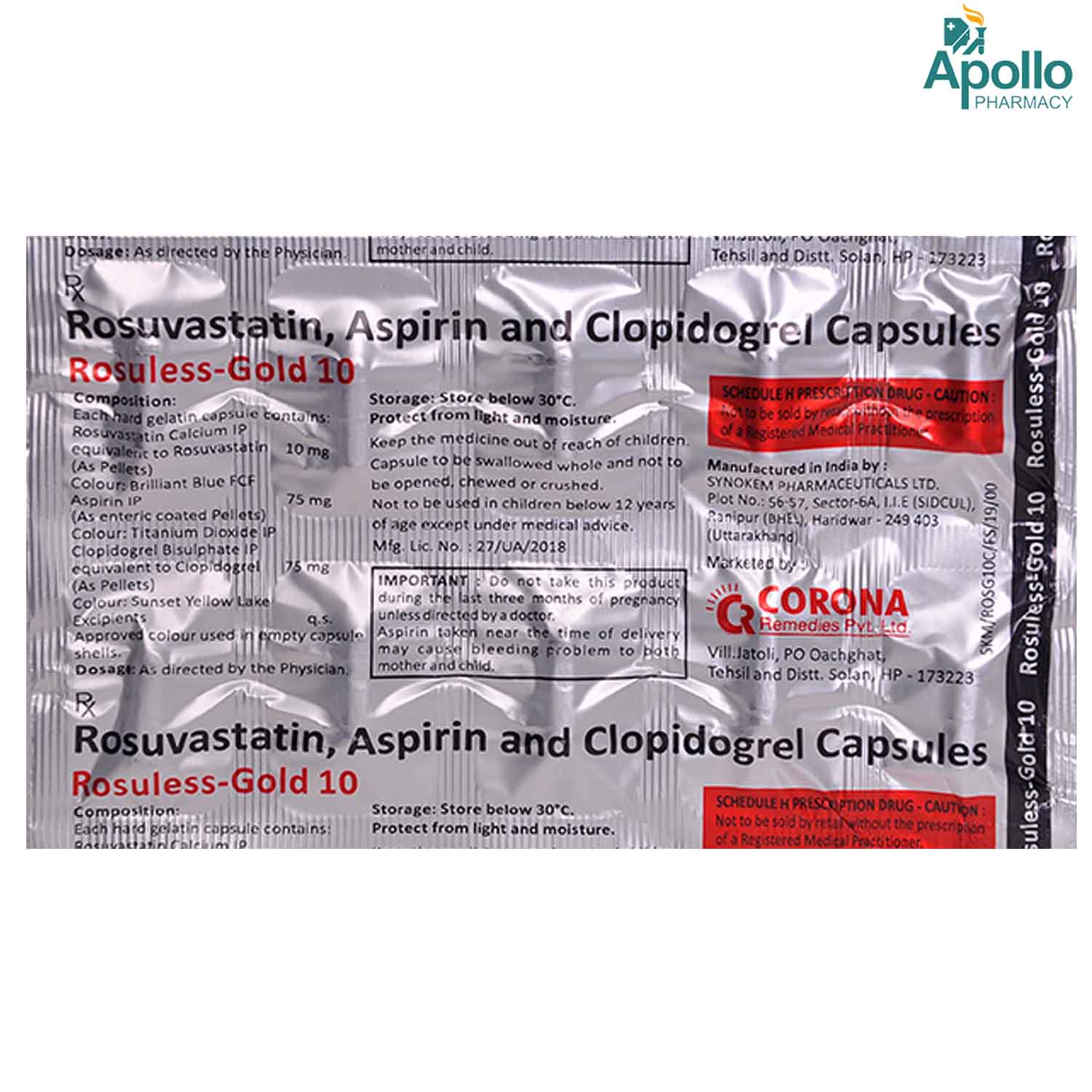 Rosuless Gold Capsule 10's Price, Uses, Side Effects, Composition ...