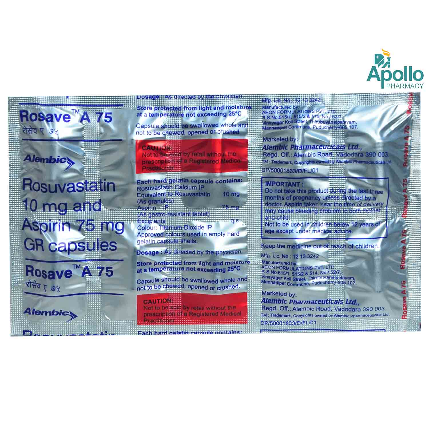 Rosave A 75 Capsule 10's Price, Uses, Side Effects, Composition ...