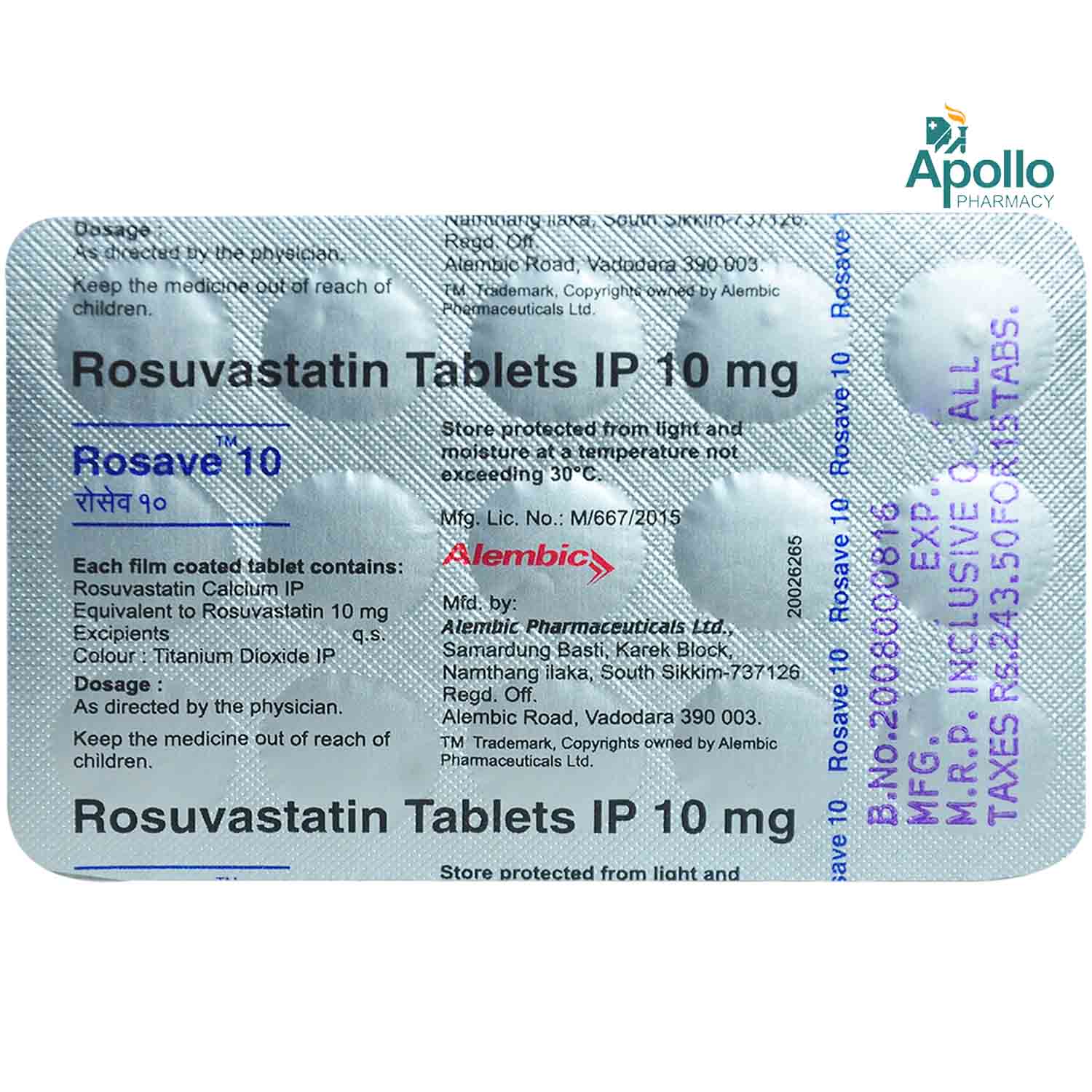 Rosave 10 Tablet 15's Price, Uses, Side Effects, Composition - Apollo ...