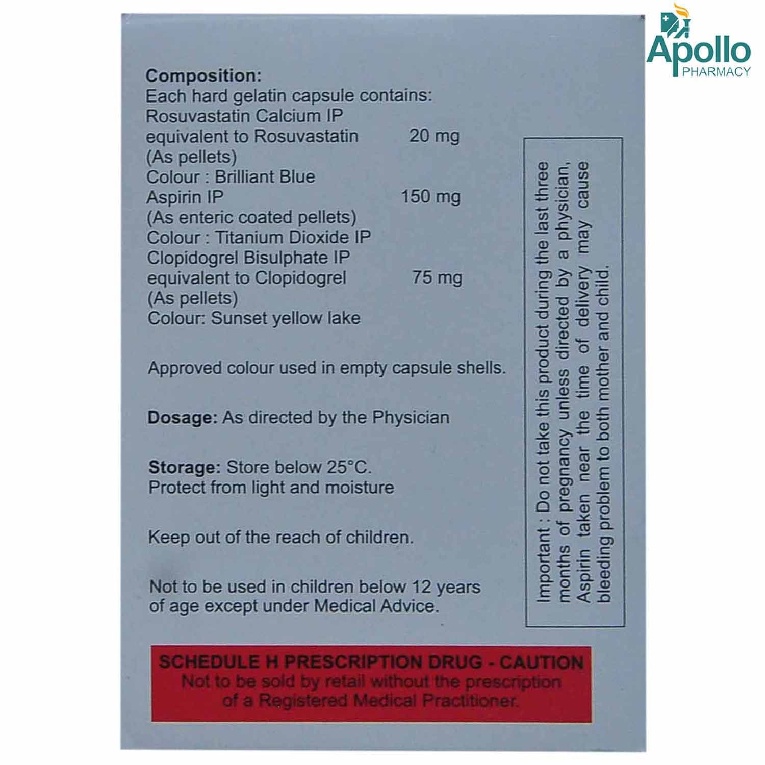 Rosutor Gold 20/150 Capsule 15's Price, Uses, Side Effects, Composition ...