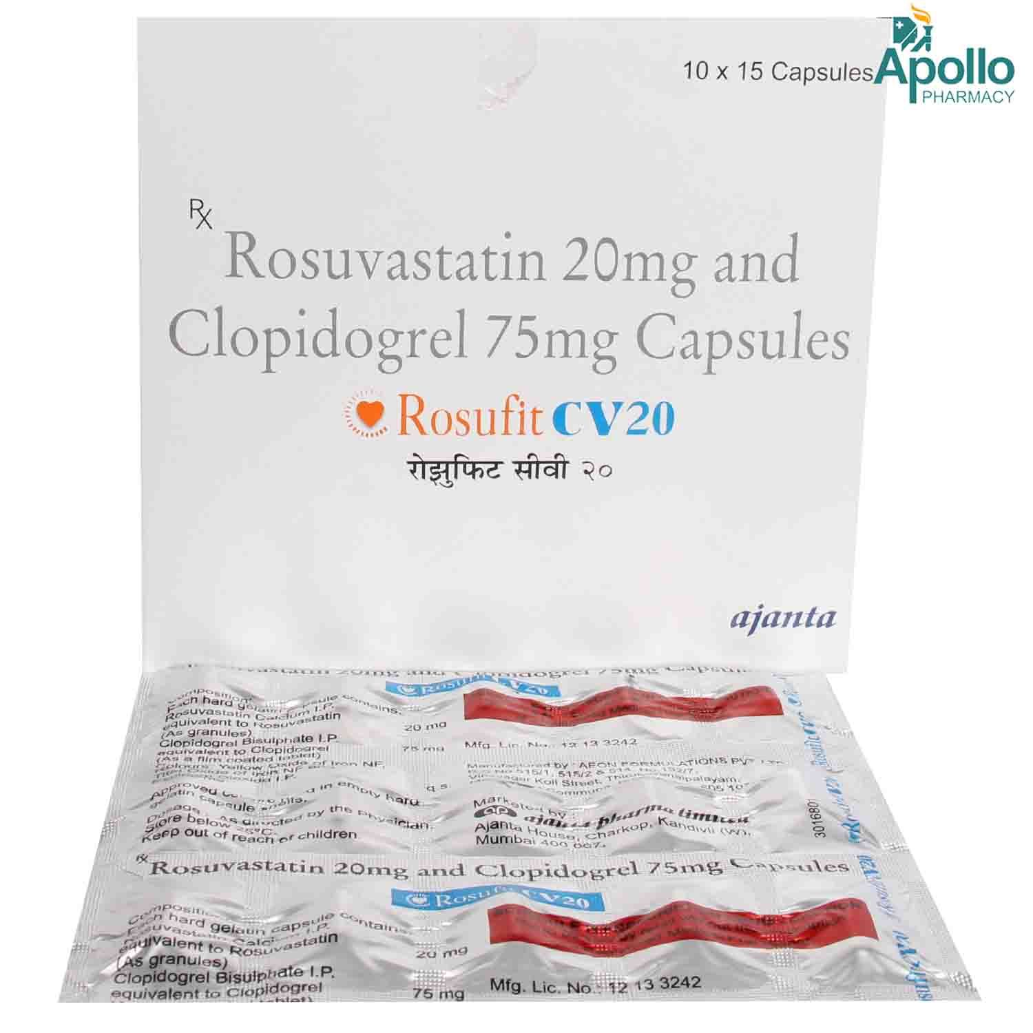 Rosufit CV 20 Capsule 15's Price, Uses, Side Effects, Composition ...