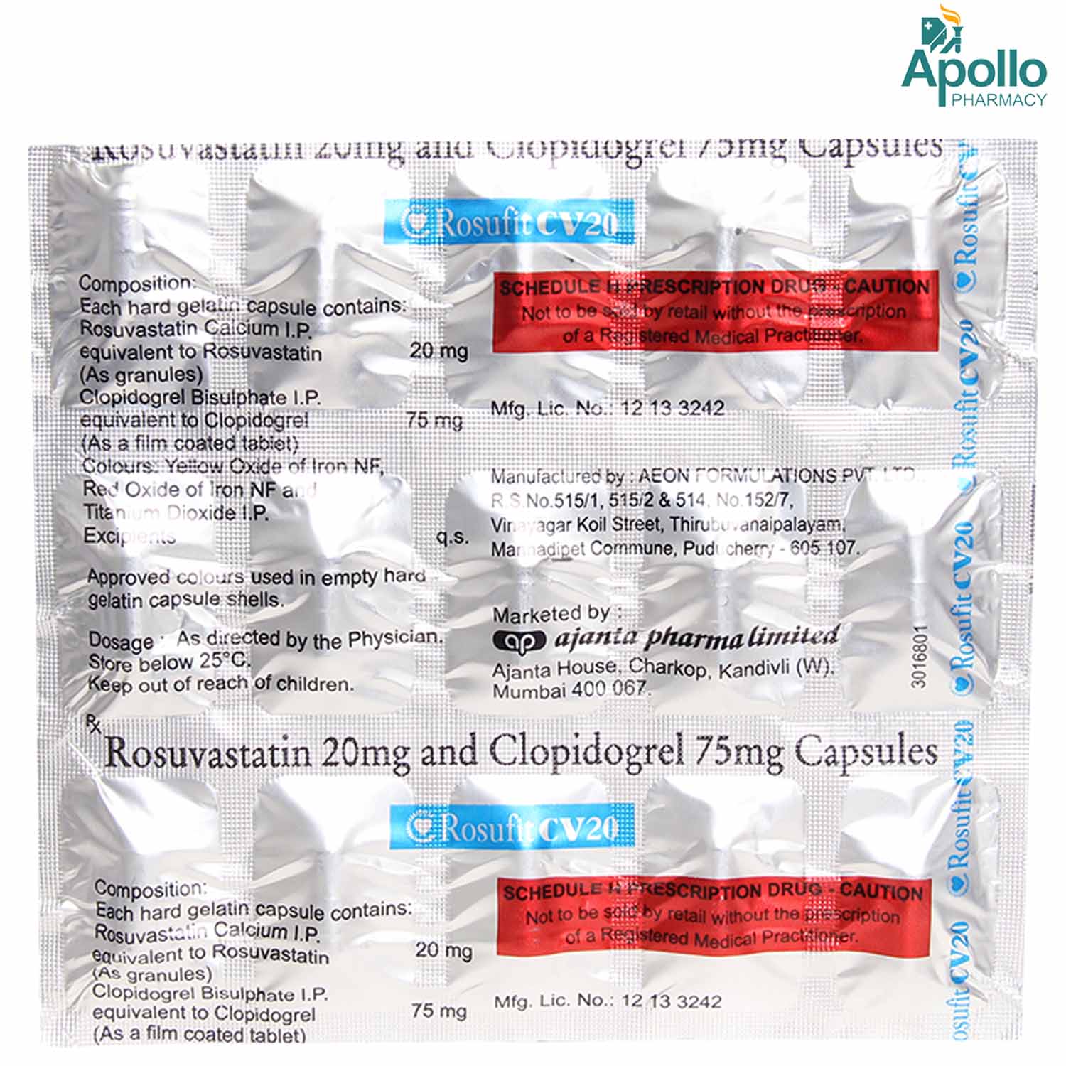 Rosufit CV 20 Capsule 15's Price, Uses, Side Effects, Composition ...