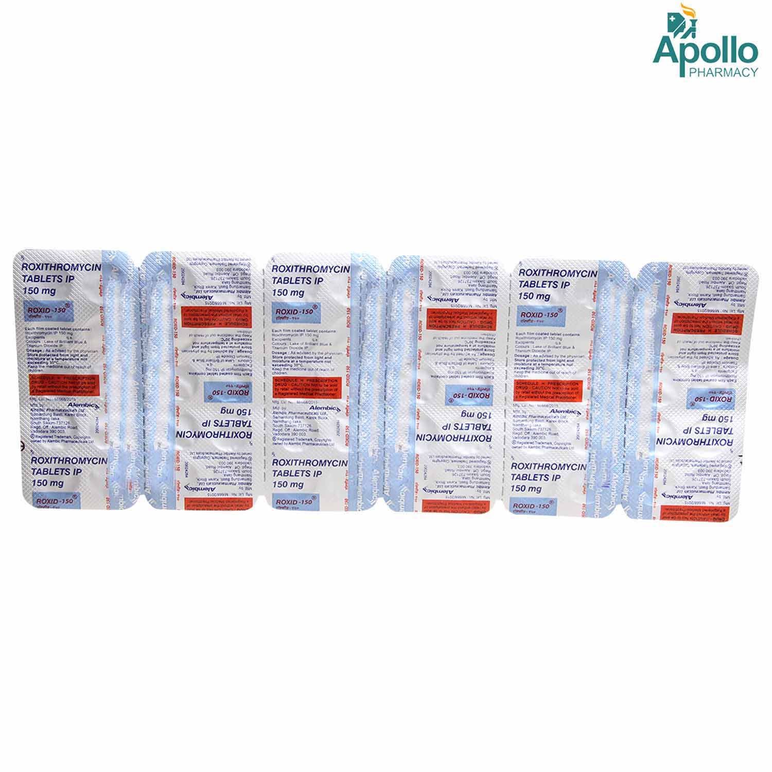 Roxid-150 Tablet 10's Price, Uses, Side Effects, Composition - Apollo ...