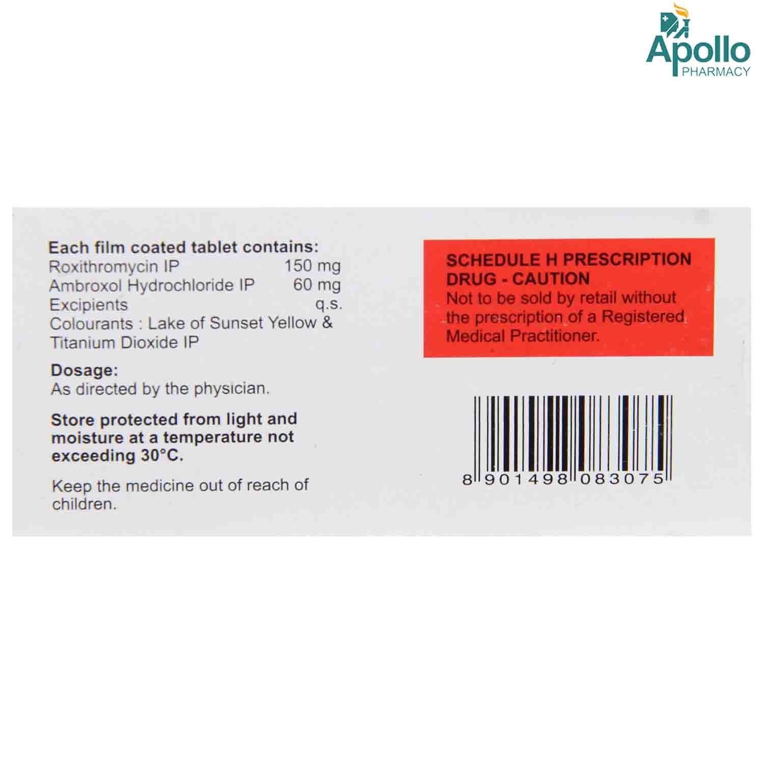 Roxid M 150 Tablet 10's Price, Uses, Side Effects, Composition - Apollo ...