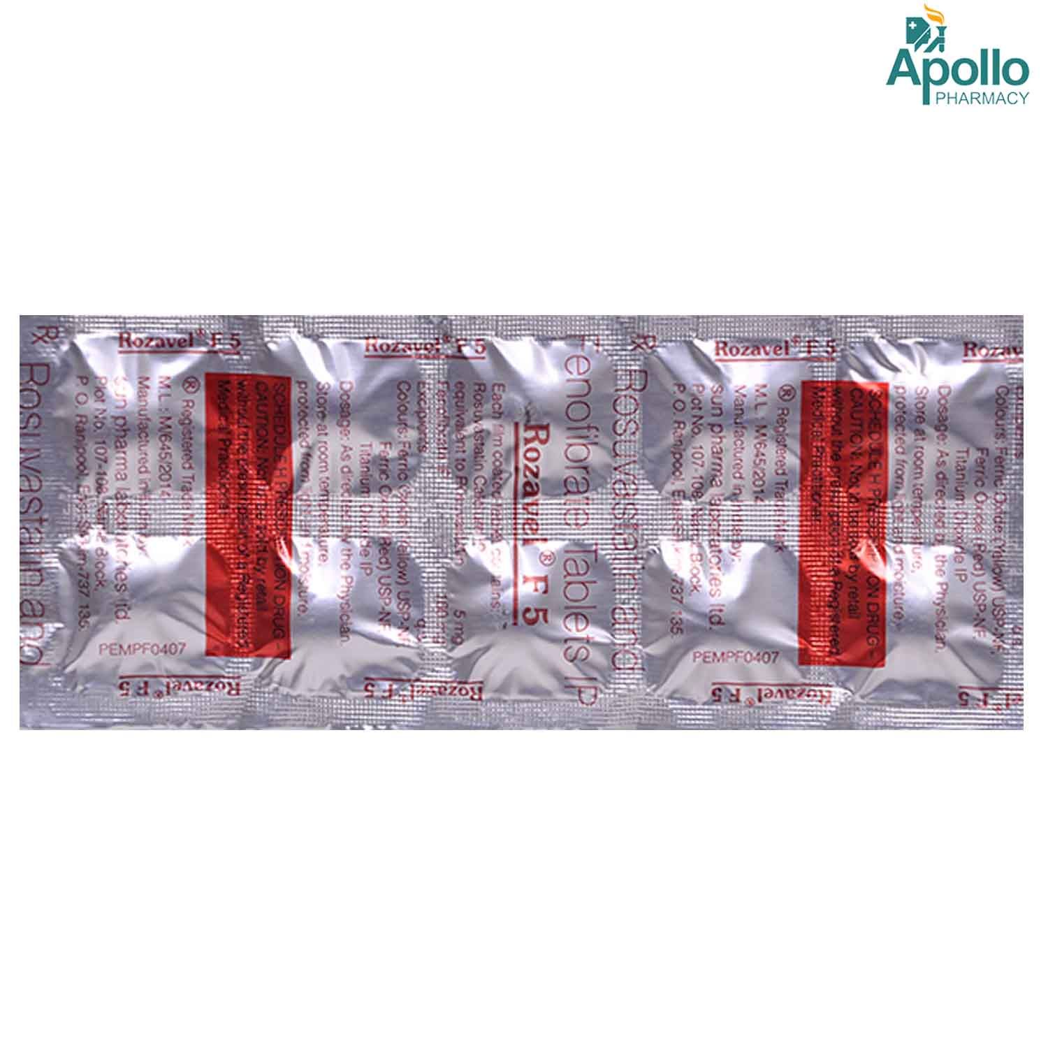 Rozavel F 5 Tablet 10's Price, Uses, Side Effects, Composition - Apollo ...
