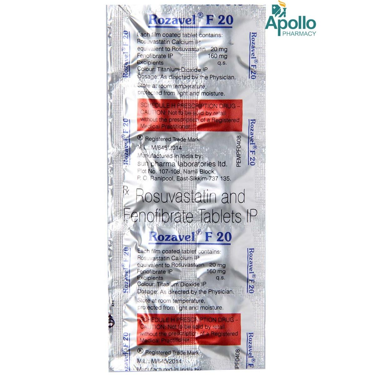 Rozavel F 20 Tablet 10's Price, Uses, Side Effects, Composition ...