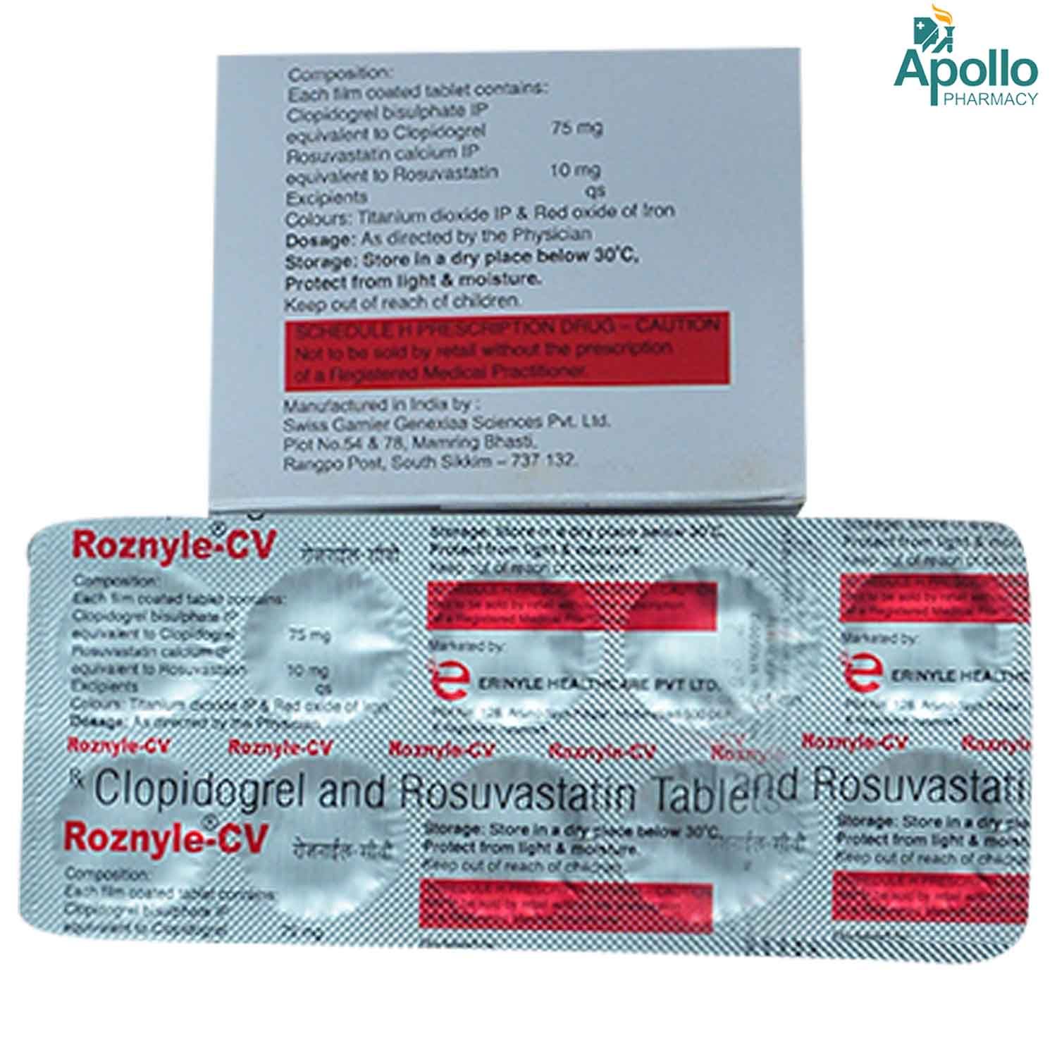 Roznyle-CV Tablet 10's Price, Uses, Side Effects, Composition - Apollo ...