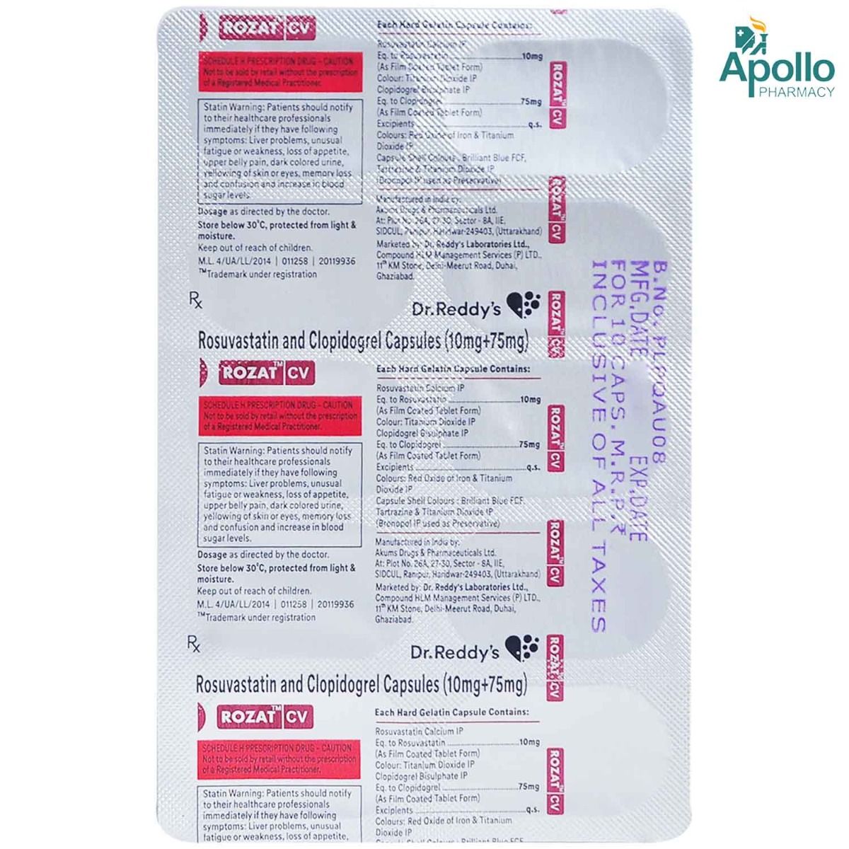 Rozat CV Capsule 10's Price, Uses, Side Effects, Composition - Apollo ...