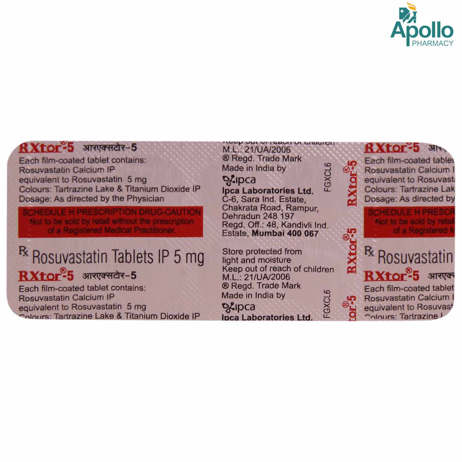 RXTOR 5MG TABLET Price, Uses, Side Effects, Composition - Apollo Pharmacy