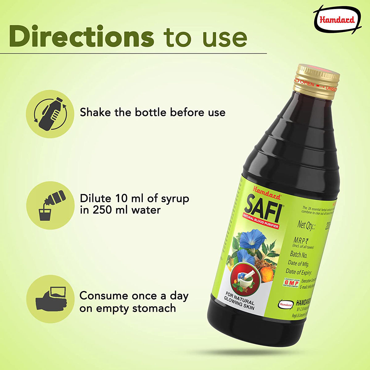 Hamdard Safi Natural Blood Purifier Syrup, 100 ml Price, Uses, Side ...