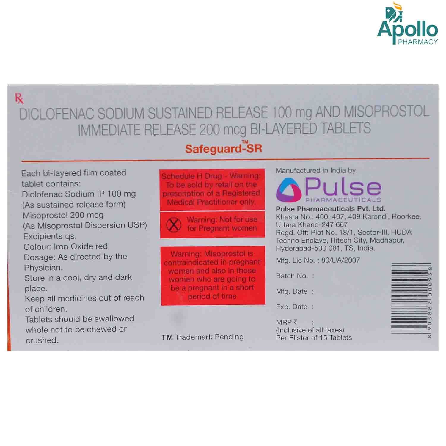 SAFEGUAR DSR TABLET Price, Uses, Side Effects, Composition - Apollo ...