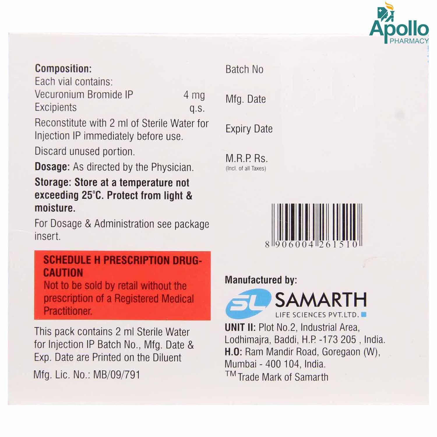 Samvec -4mg Injection Price, Uses, Side Effects, Composition - Apollo ...