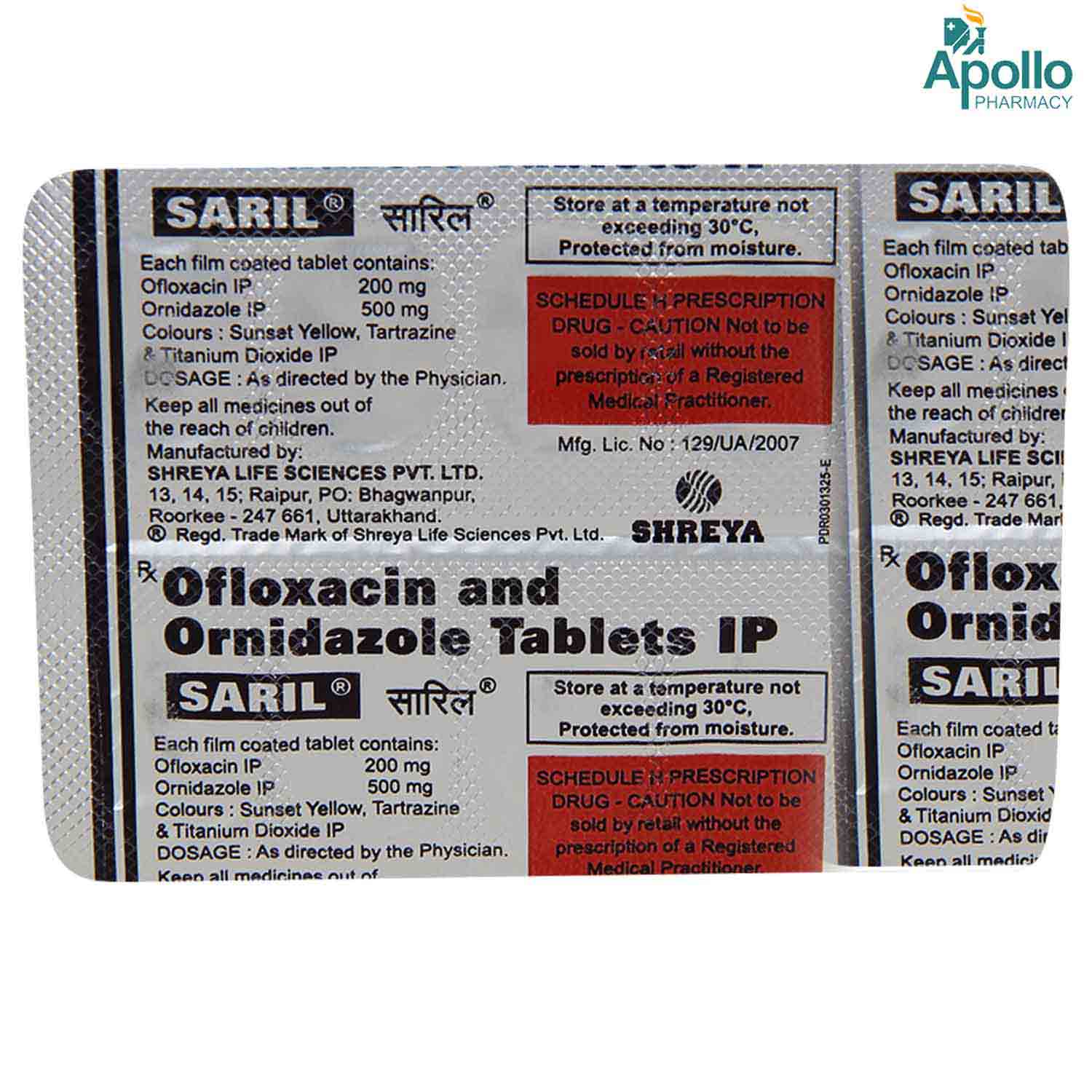 Saril Tablet 10's Price, Uses, Side Effects, Composition - Apollo Pharmacy