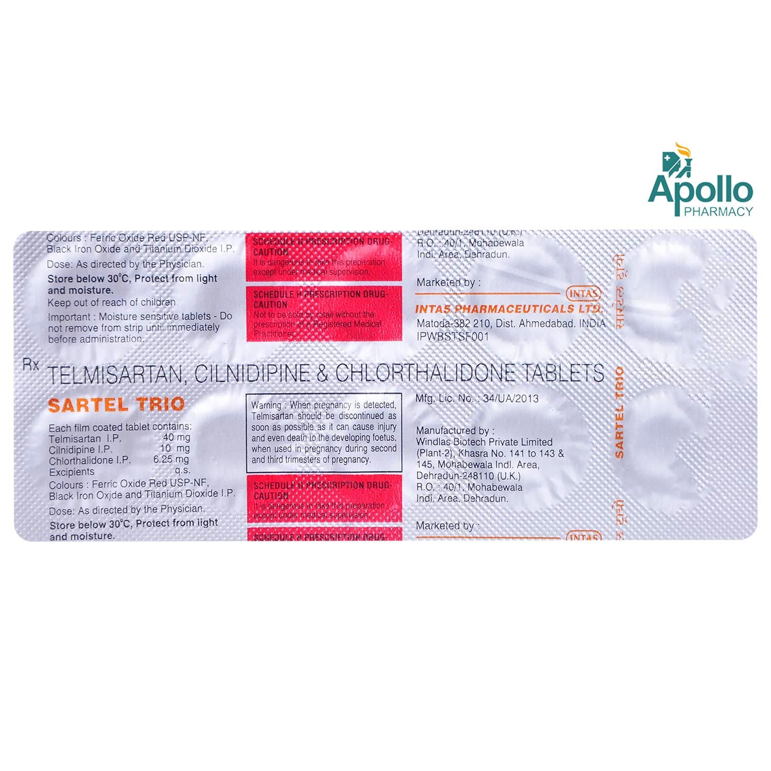 Sartel Trio Tablet 10's Price, Uses, Side Effects, Composition - Apollo ...