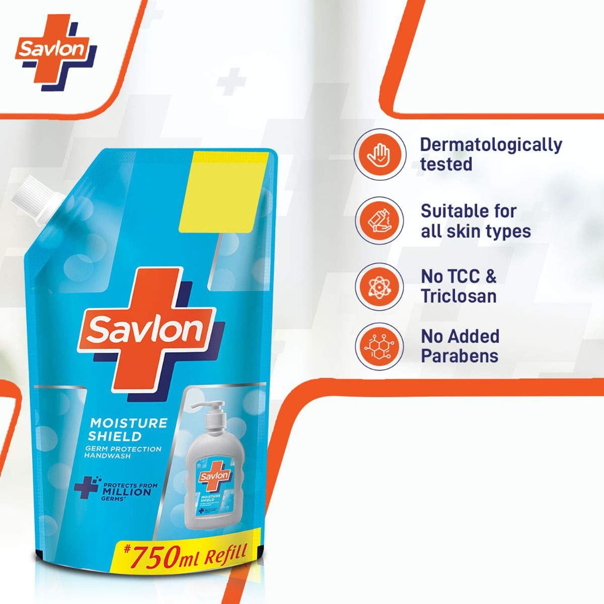 Savlon Moisture Shield Germ Protection Handwash, 750 ml Refill Pack ...