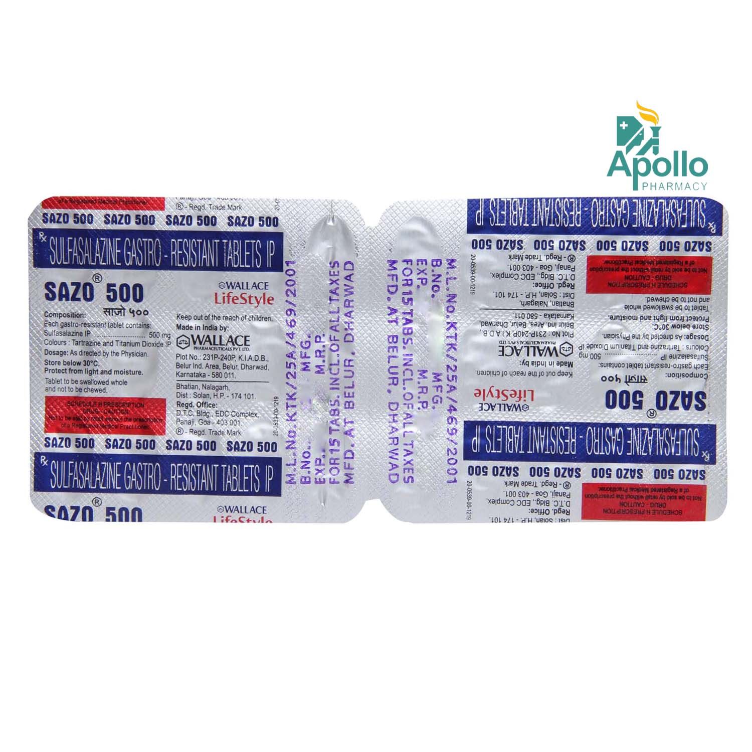 SAZO 500MG TABLET Price, Uses, Side Effects, Composition - Apollo Pharmacy
