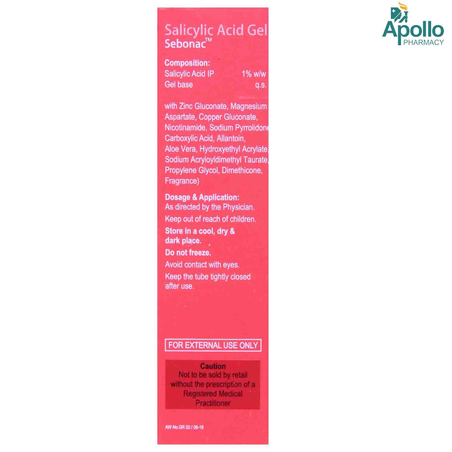 Sebonac Gel 30 gm Price, Uses, Side Effects, Composition - Apollo Pharmacy