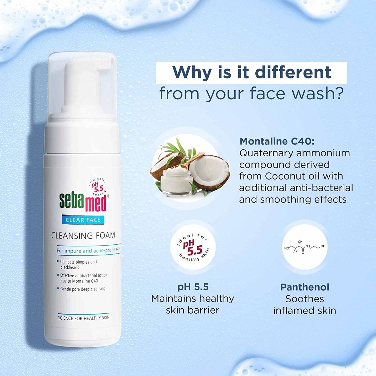 Sebamed Clear Face Cleansing Foam, 50 ml Price, Uses, Side Effects ...