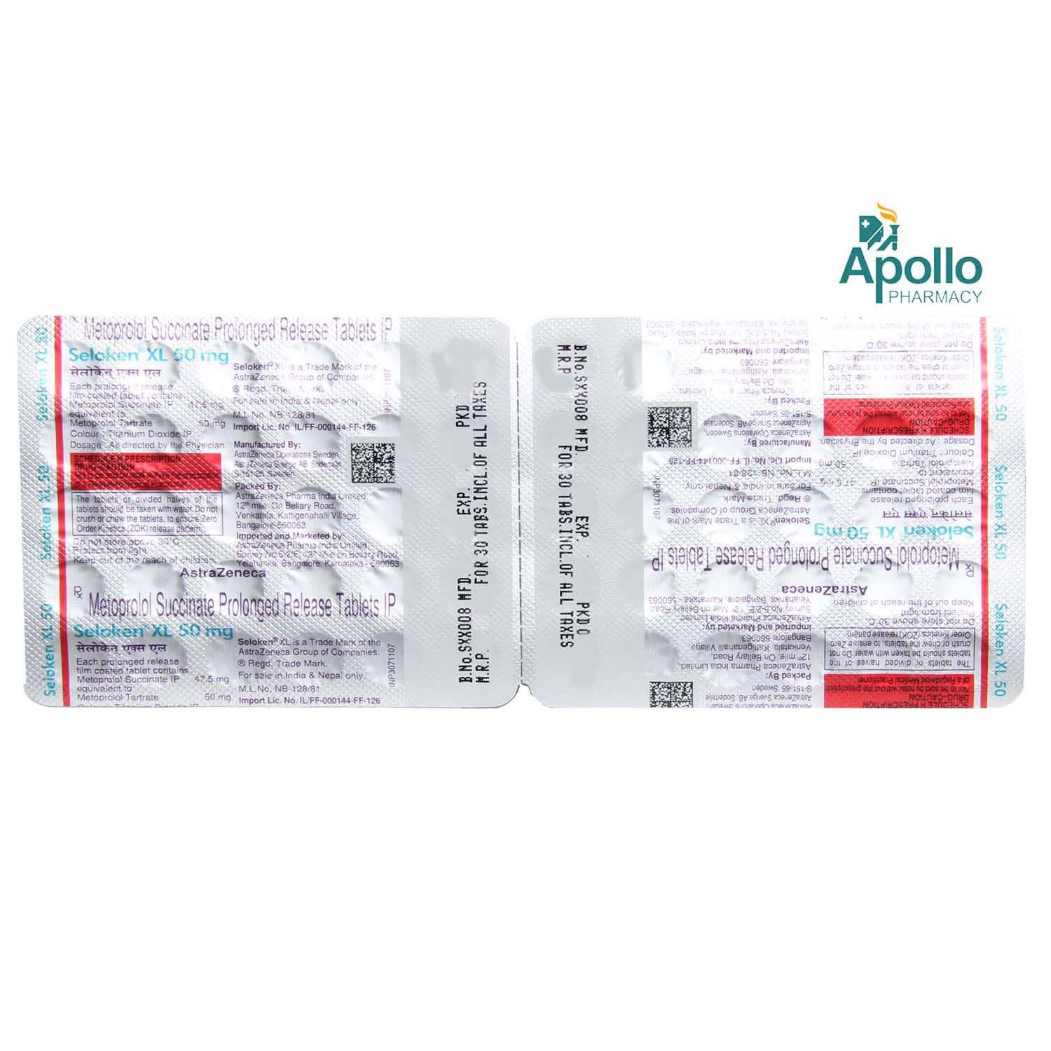 Seloken XL 50 mg Tablet 30's Price, Uses, Side Effects, Composition ...