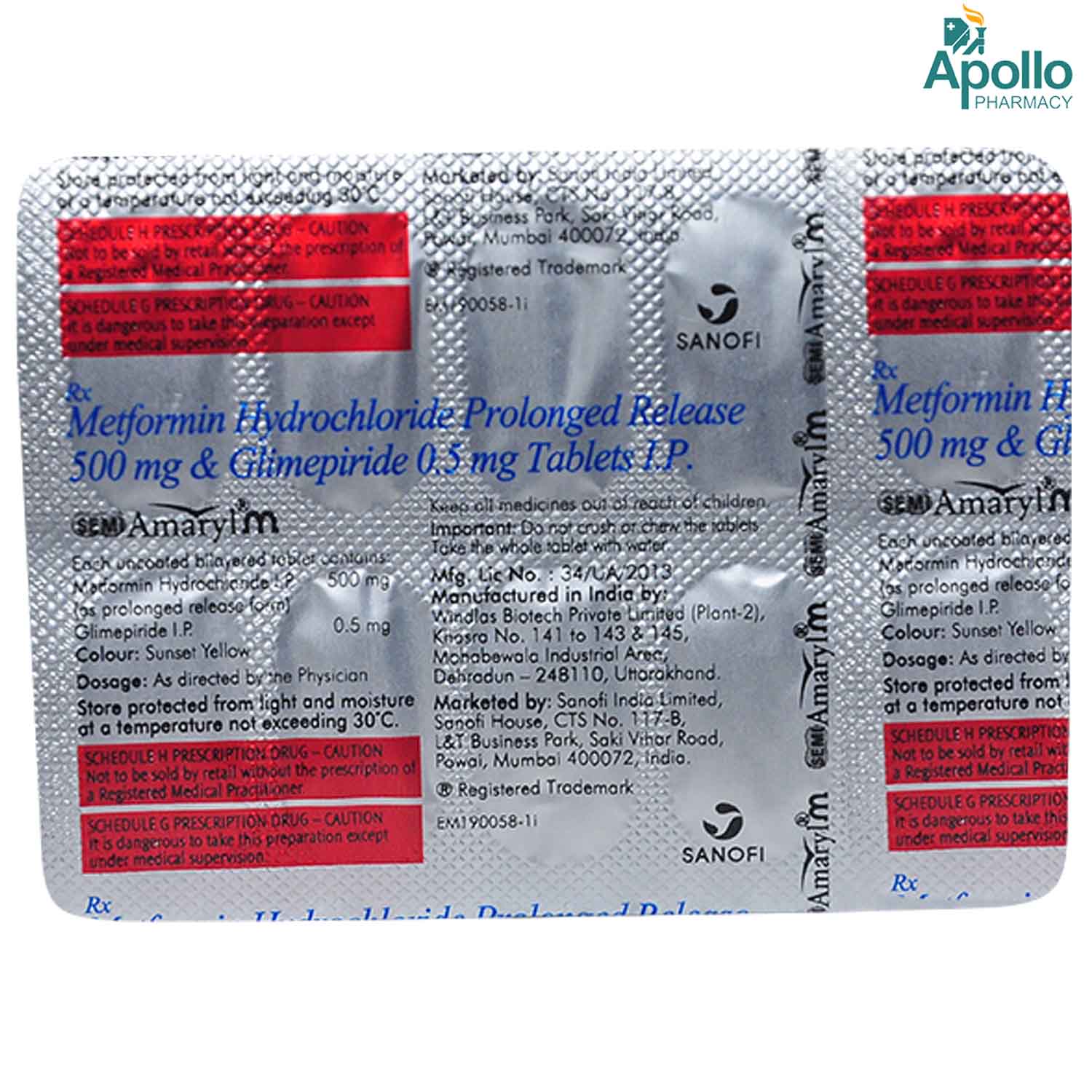 Semi Amaryl M Tablet 10's Price, Uses, Side Effects, Composition ...