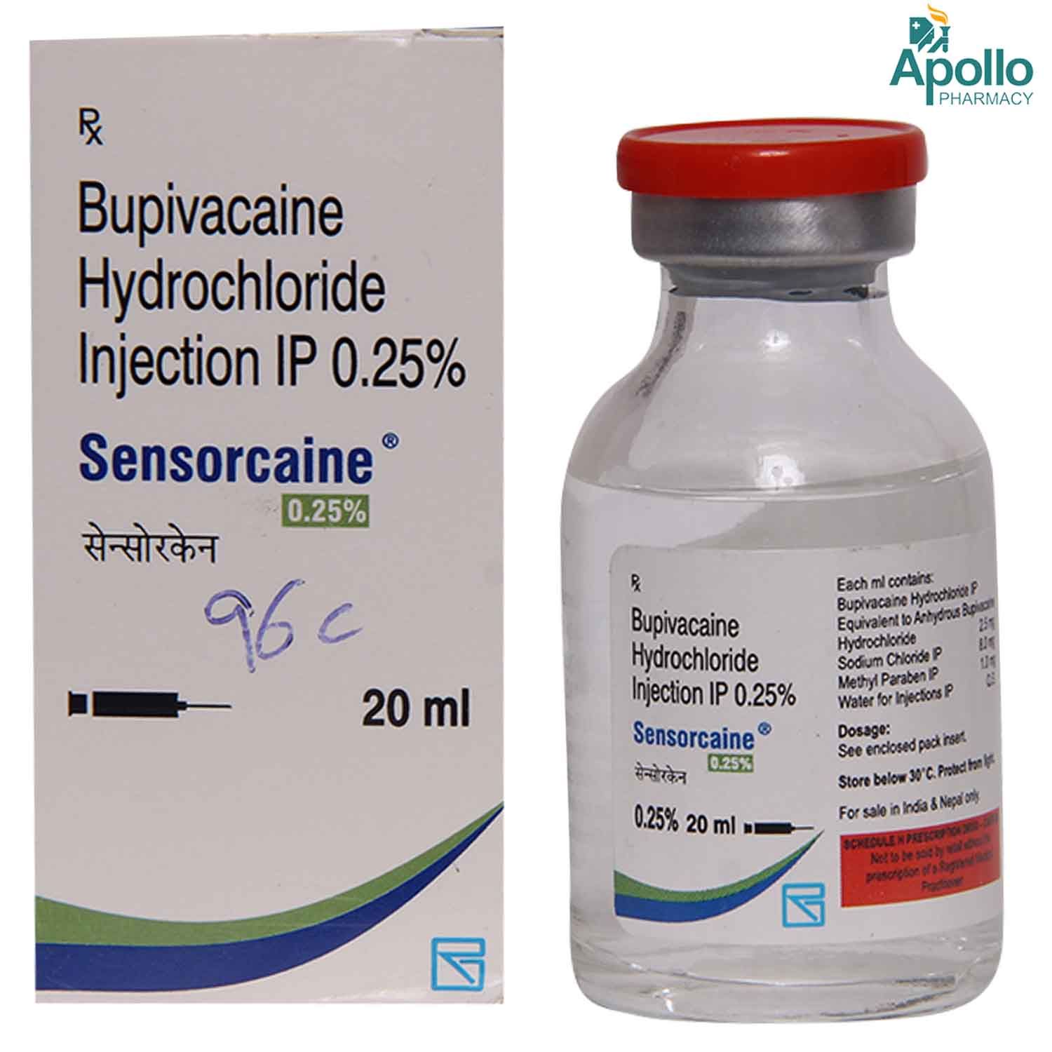 Sensorcaine 20ml 0.25 % Injection Price, Uses, Side Effects ...