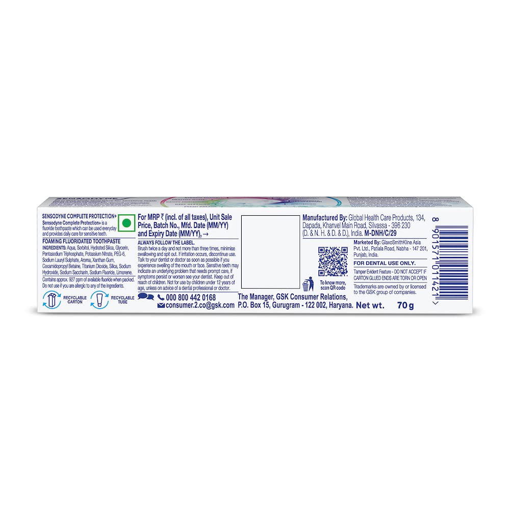 Sensodyne Complete Protection+ Toothpaste, 70 gm Price, Uses, Side ...
