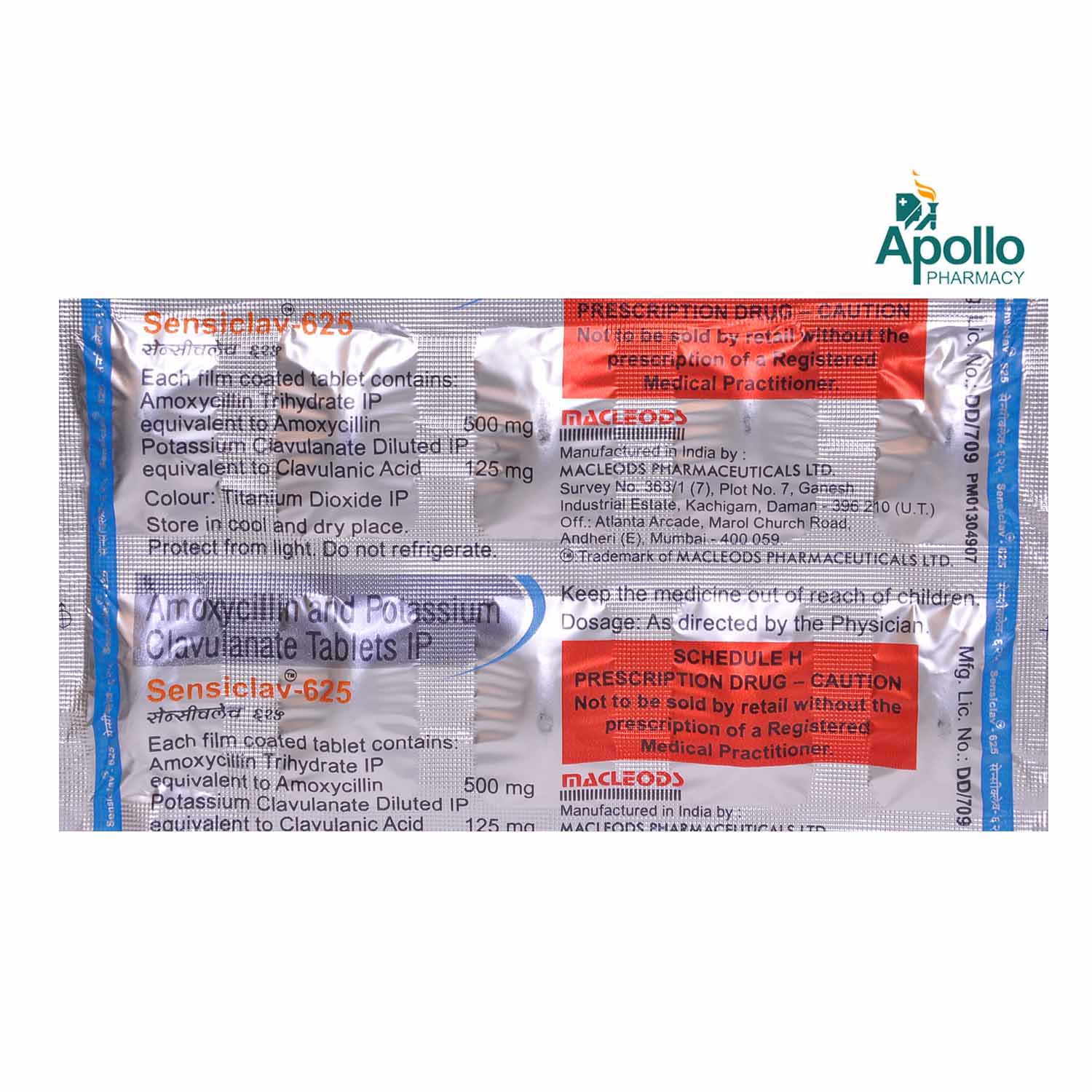 Sensiclav-625 Tablet 10's Price, Uses, Side Effects, Composition ...