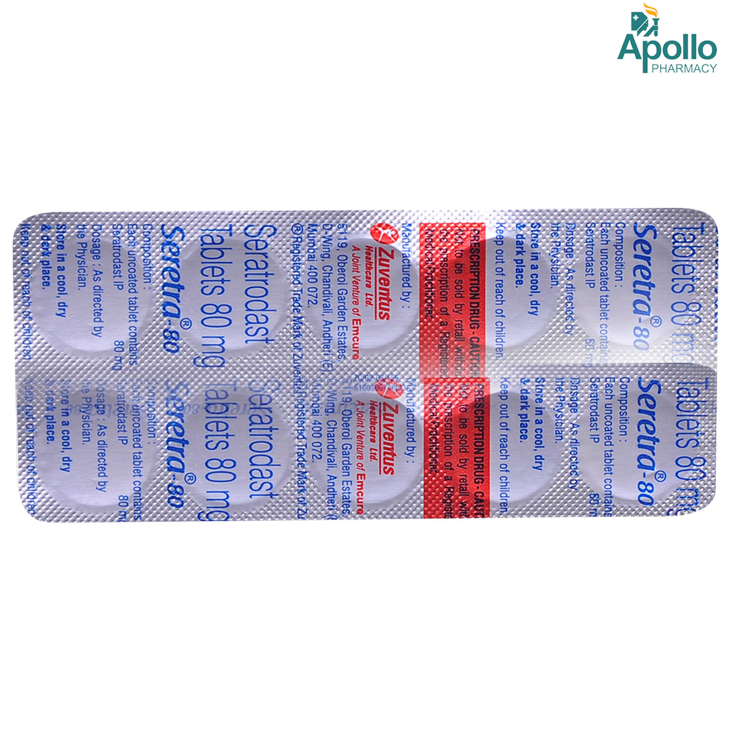 Seretra 80 Tablet 10's Price, Uses, Side Effects, Composition - Apollo ...