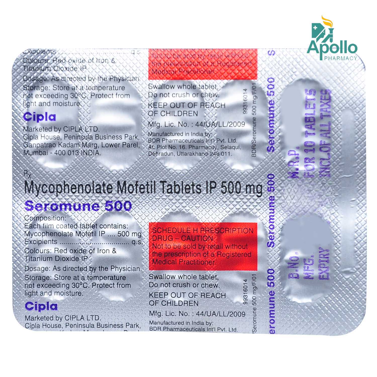 Seromune 500 Tablet 10's Price, Uses, Side Effects, Composition ...