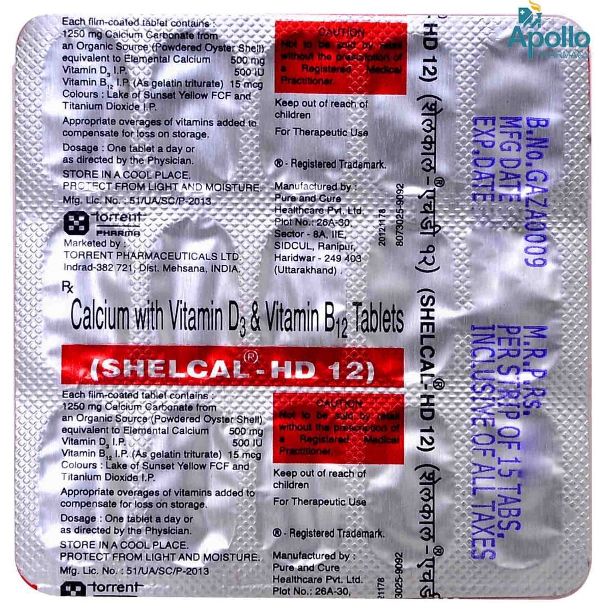 Shelcal Hd 12 Tablet 15's Price, Uses, Side Effects, Composition ...